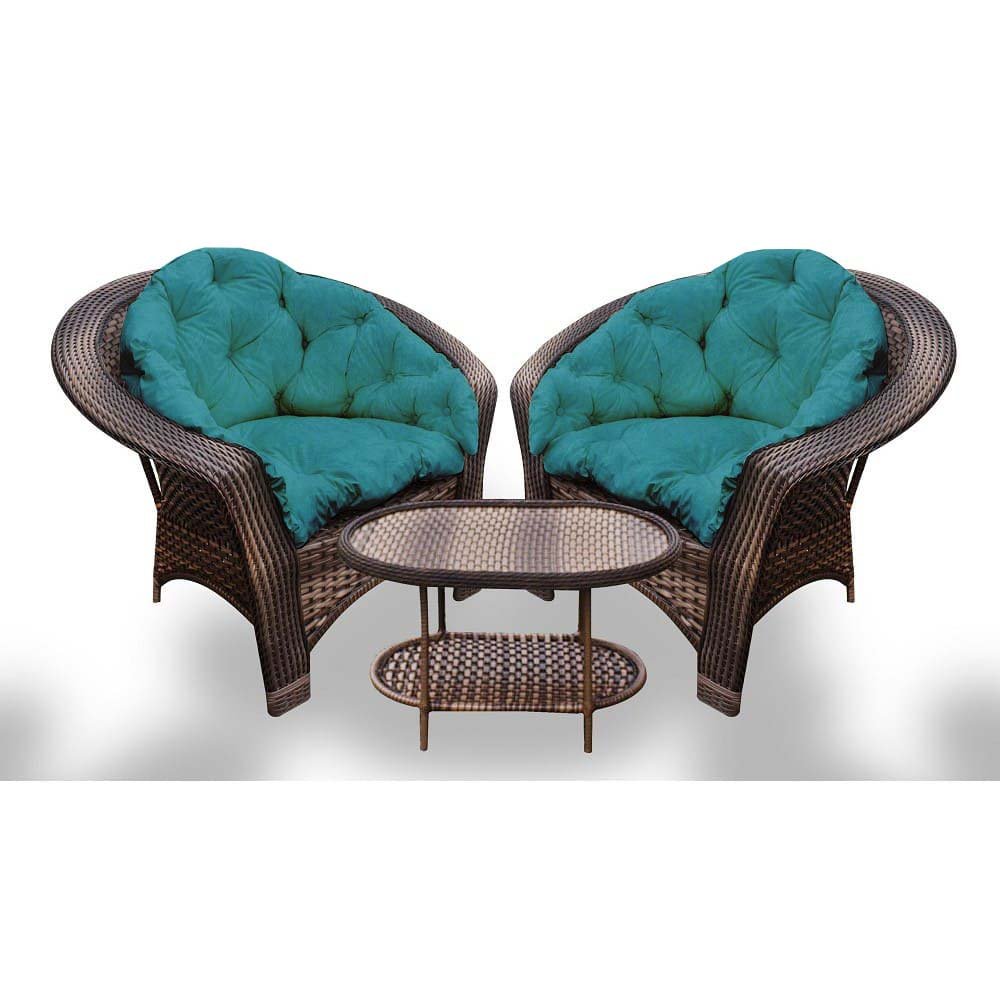 Conjunto de Poltronas Fibra Sintética 19 - 2 Poltronas + 1 Mesa Centro ...