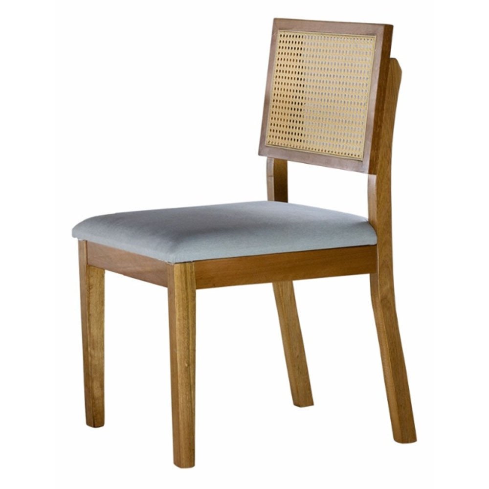 Par Cadeiras Hera Madeira Maciça Encosto Rattan Móveis Mundial ...
