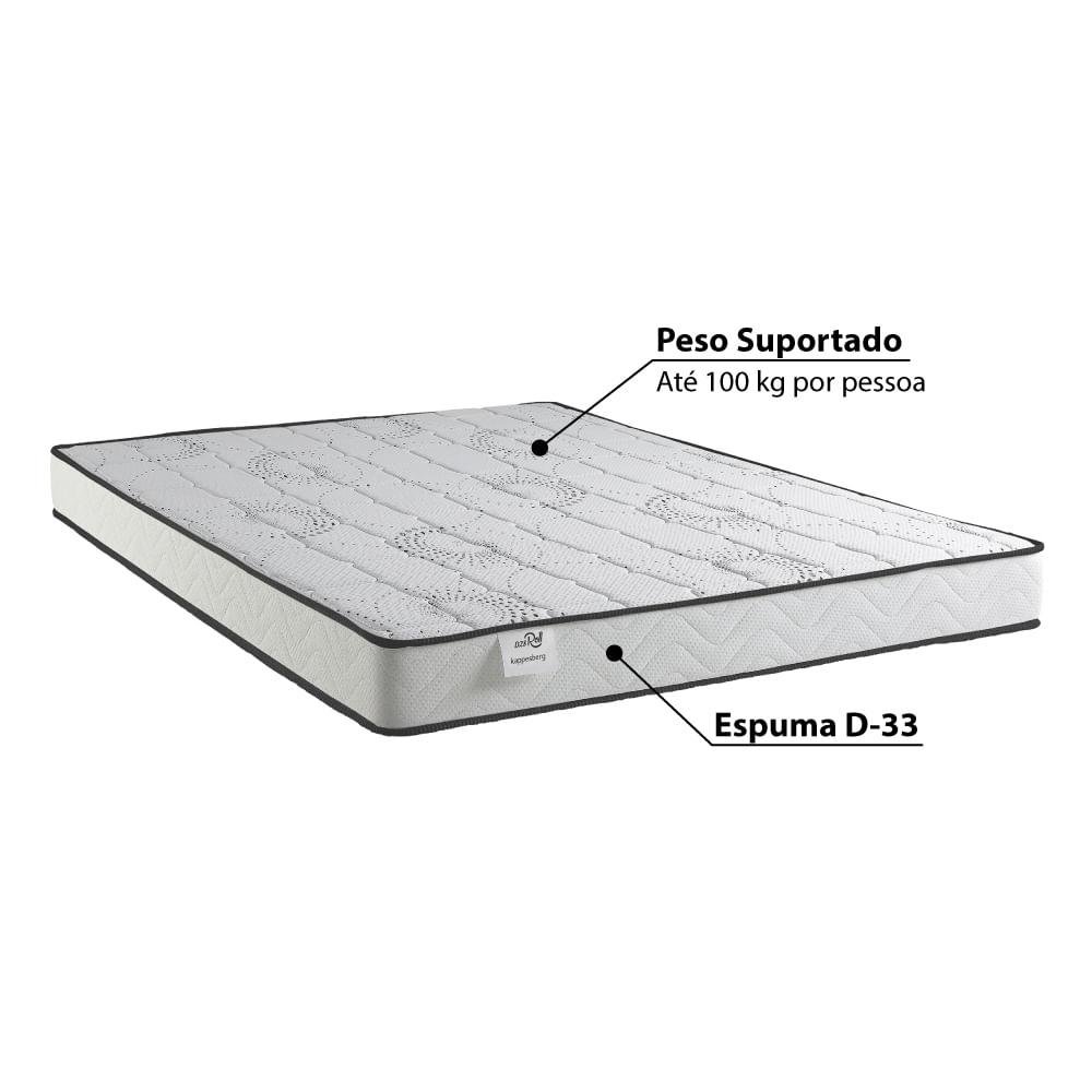 Colchão Casal Roll Espuma D33 138X188X16 - Branco | MadeiraMadeira