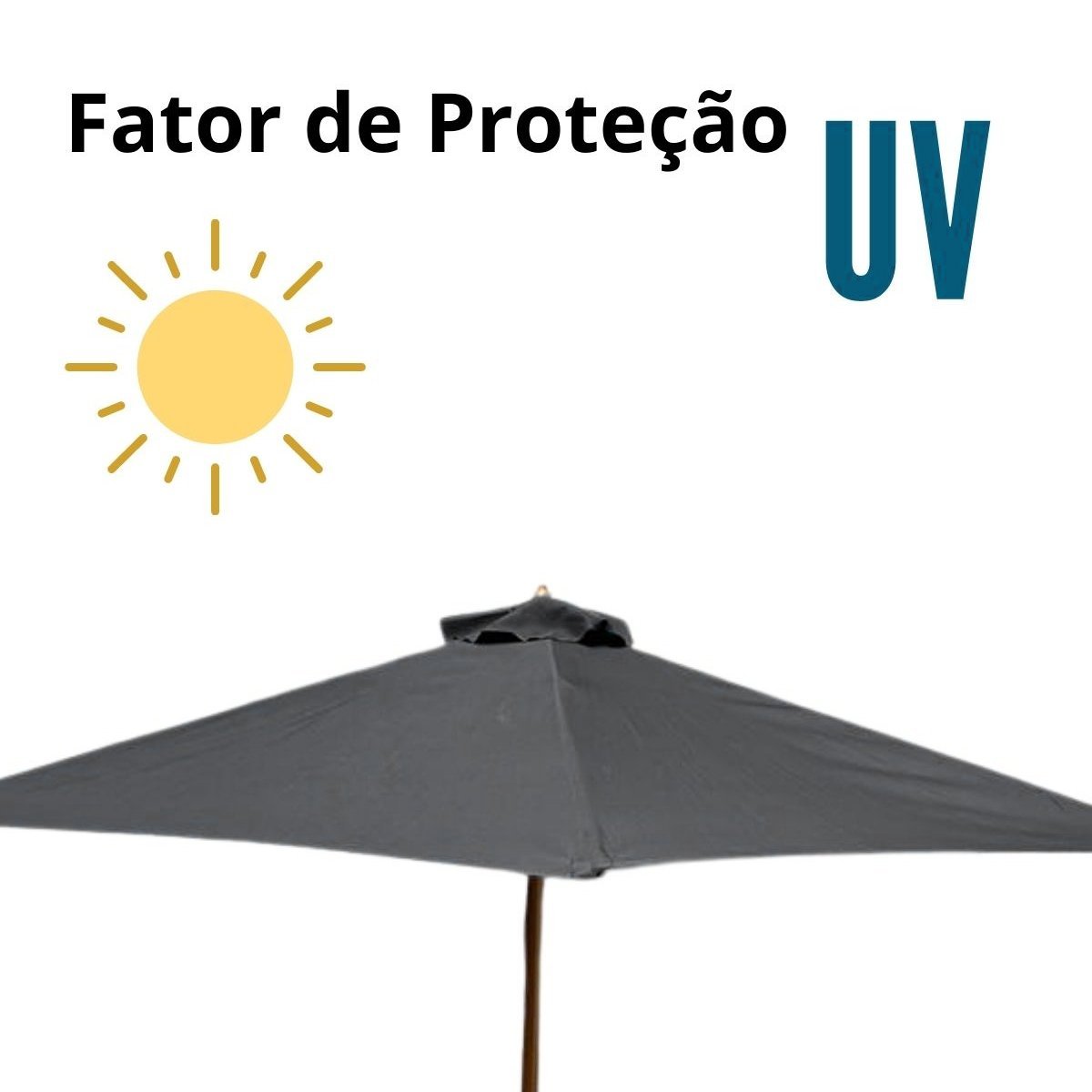 Ombrelone Guarda Sol Retrátil Central em Madeira 2,70m Ventilação ...