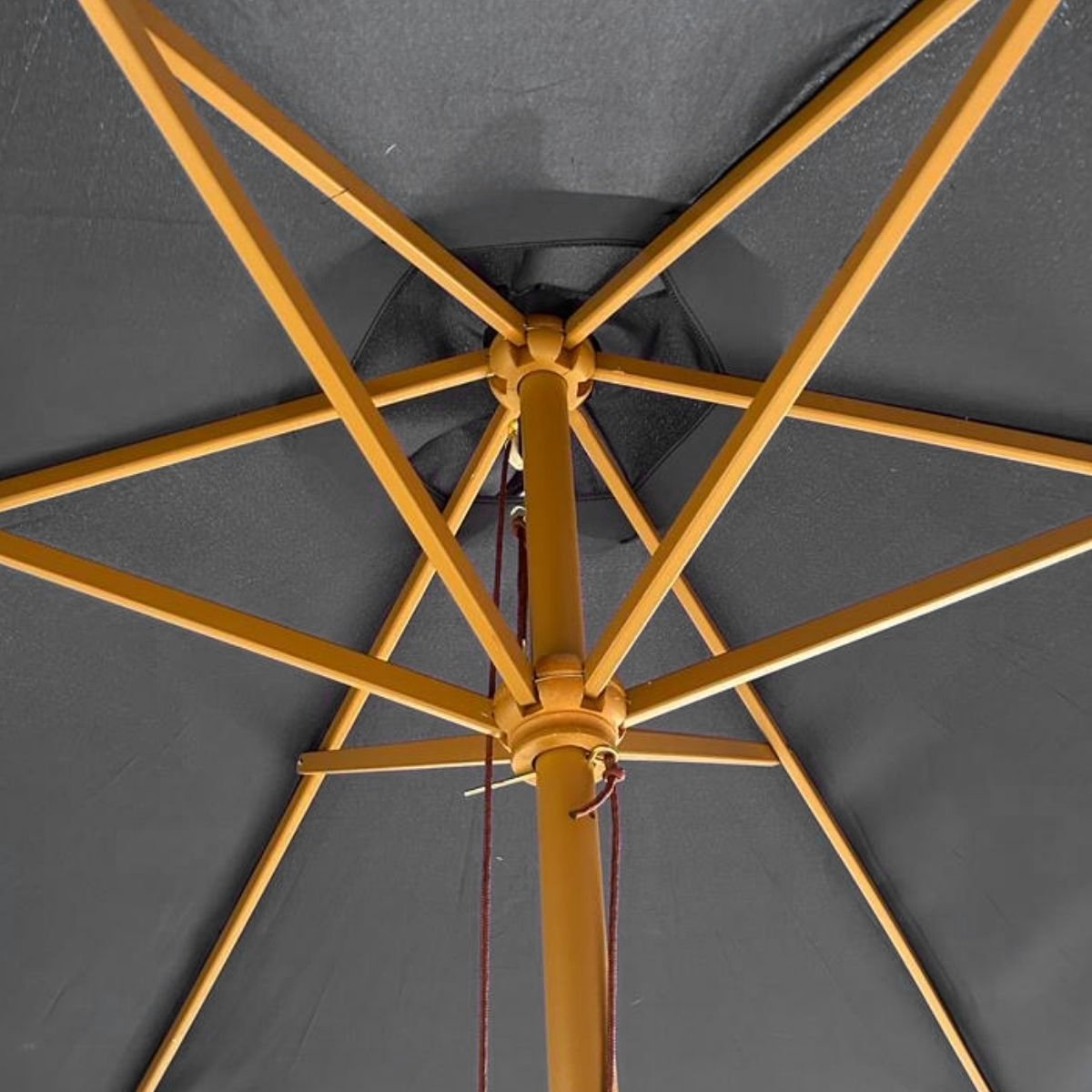 Ombrelone Guarda Sol Retrátil Central em Madeira 2,70m Ventilação ...