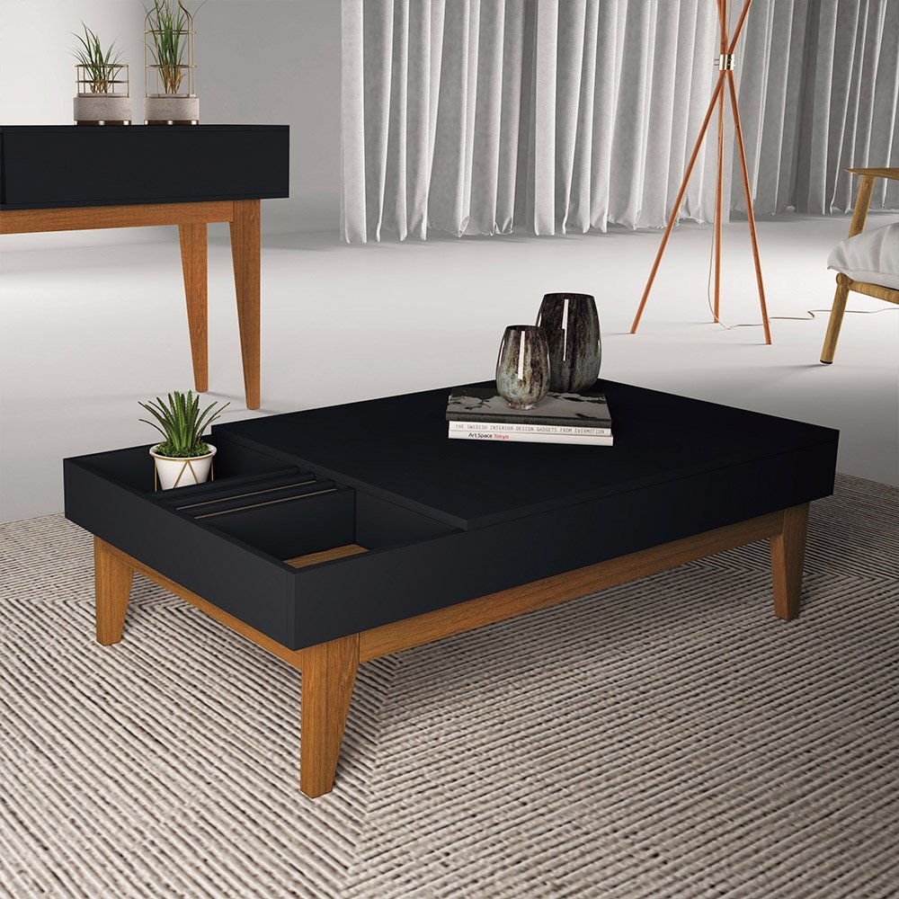 Kit Aparador Havana Mesa Nala Preto Carvalho E Espelho Adnet Freijó B01 Preto Nature - Lyam ...