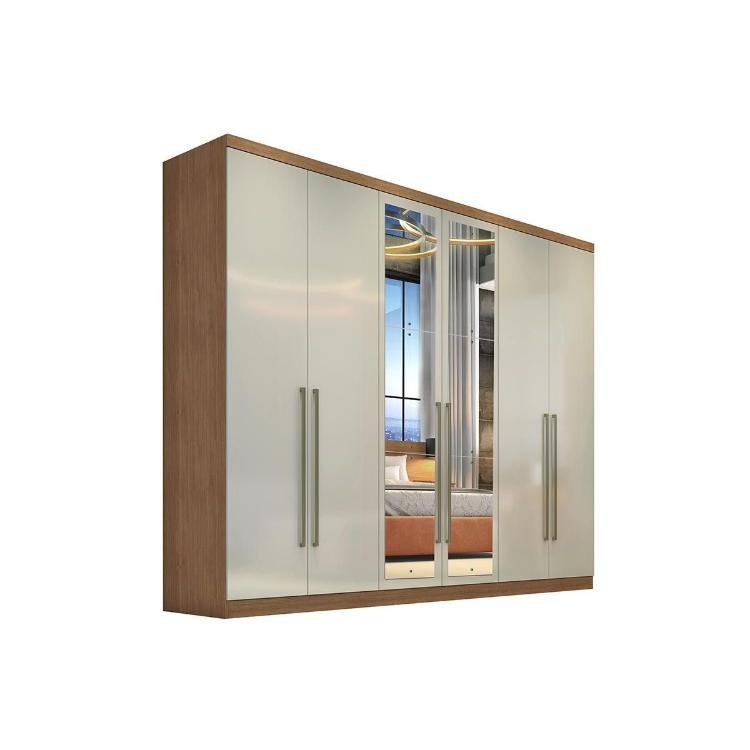 Guarda Roupa Casal 6 Portas e 6 Gavetas c/ Espelho Dello Plus Freijó ...