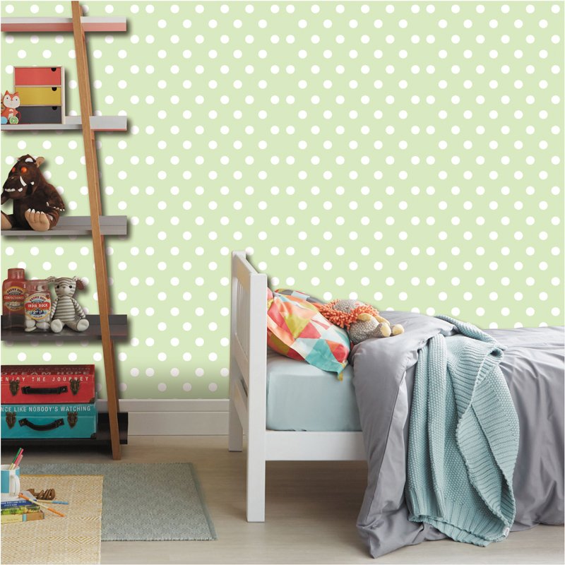 Papel de Parede Adesivo Bolinha Verde Grande 1,5 Metros o Rolo Np361 ...