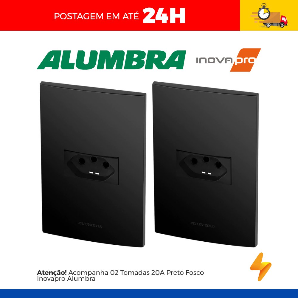 Kit Tomadas e Interruptores Preto Ébano(fosco) Inovapro - Alumbra ...