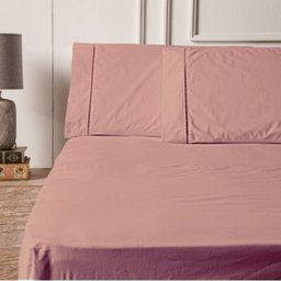 Jogo de Cama Casal 400 Fios 3 Peças Rose | MadeiraMadeira