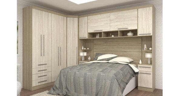 Quarto Modulado de Casal Master com 6 Peças Espresso Móveis ...