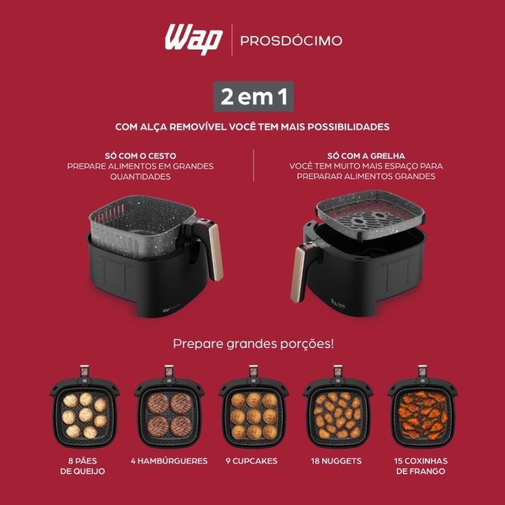 Airfry Fritadeira sem Óleo 5.2l 1500w 80-200 °c Grand Wap Prosdócimo ...