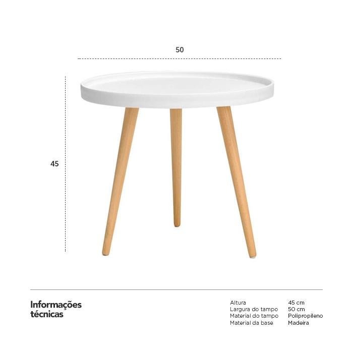 Mesa lateral Eames - Branco | MadeiraMadeira