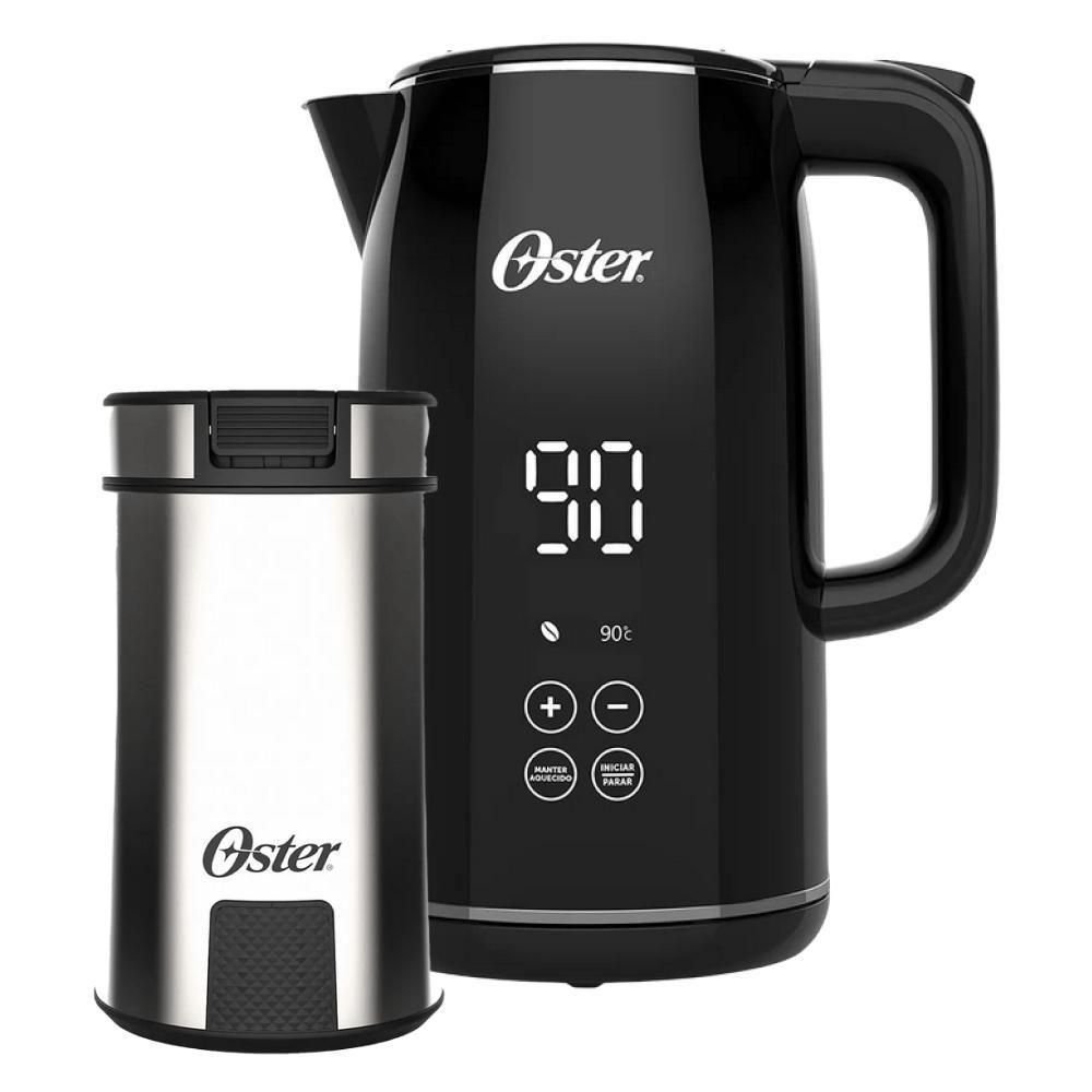 Kit Chaleira Digital 1,7l e Moedor de Café Inox Oster 220v | MadeiraMadeira