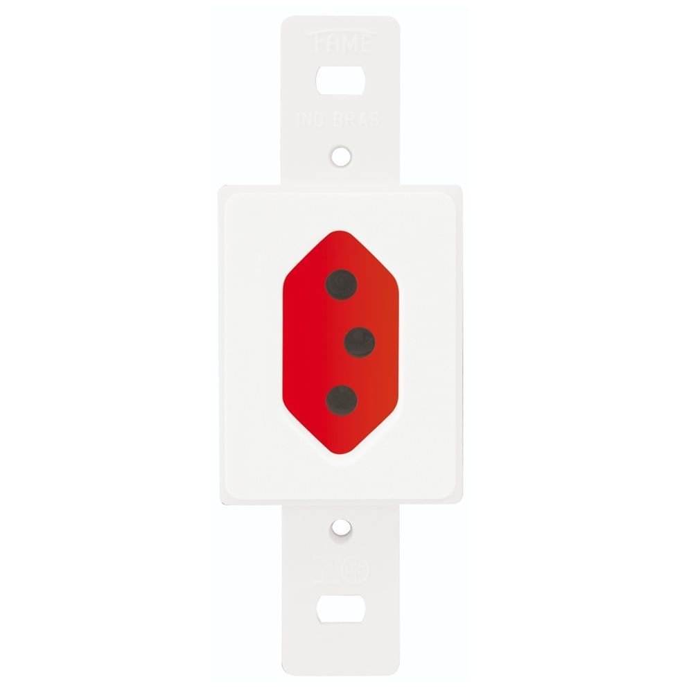 Tomada 2p+t 20a 250 Volts Vermelha Blanc - 2335 - Fame Modulo Tom 2p+t ...