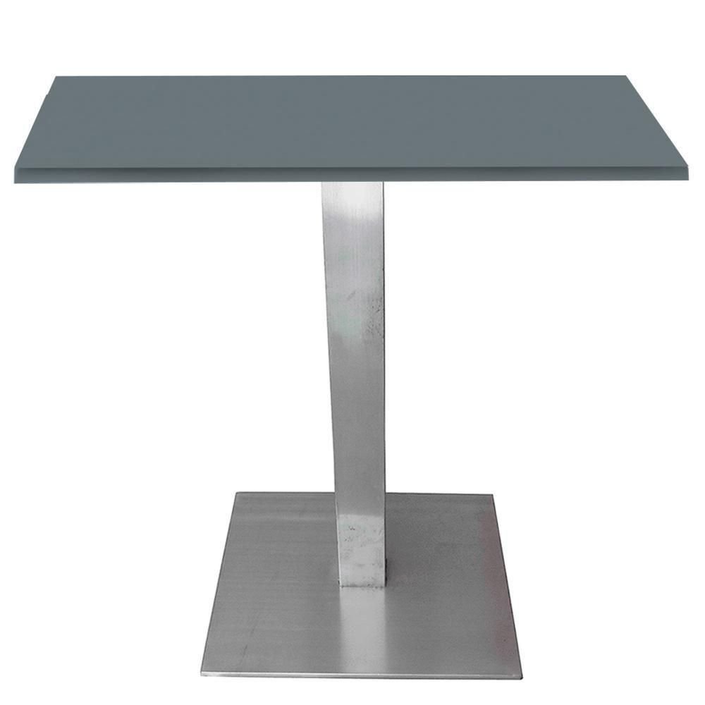 Mesa Quadrada Alpha Inox Prata 73,50 Cm (altura) Tampo Mdp Quadrado 60 ...