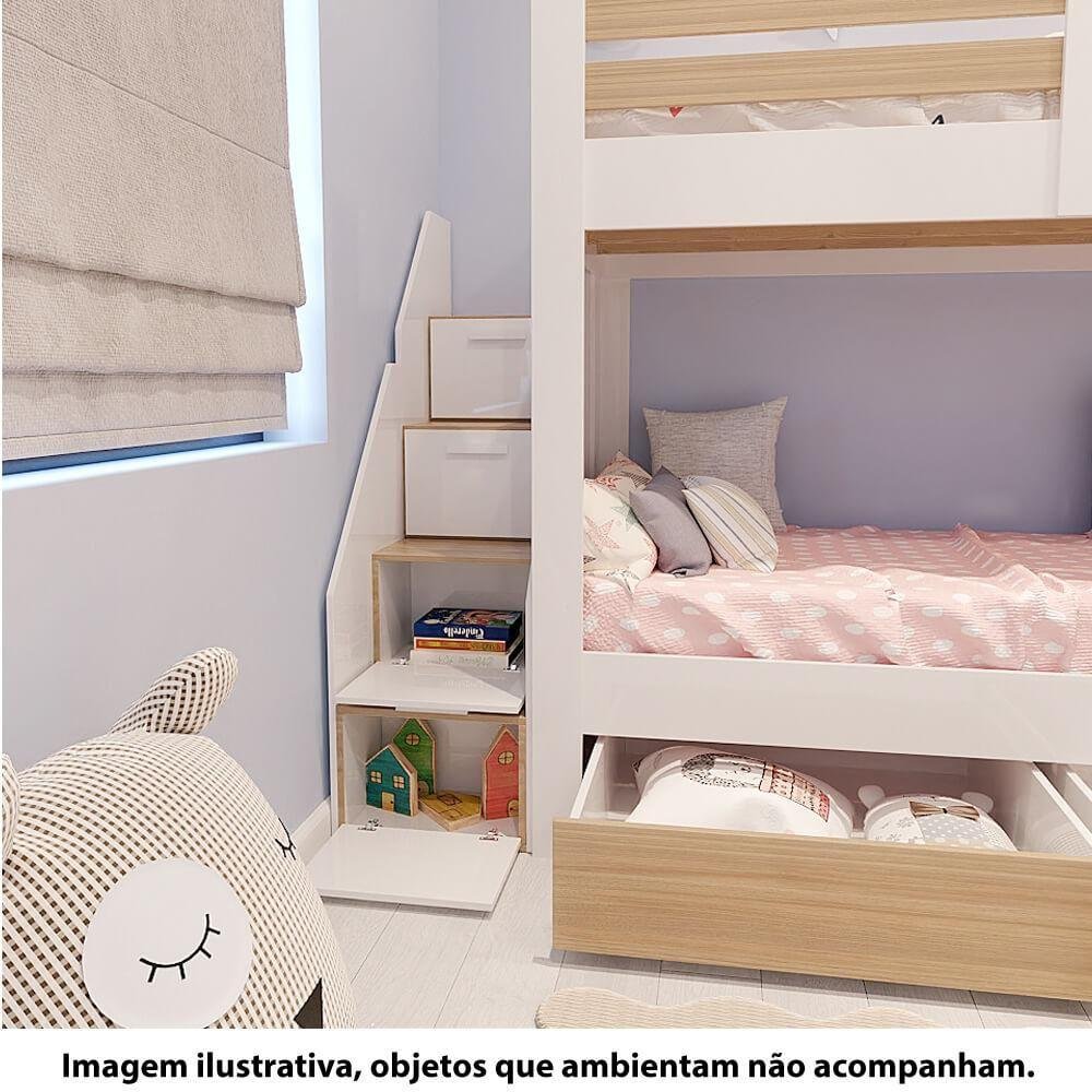 Beliche Infantil Star Plus Com 2 Gavetas Branco Montana | MadeiraMadeira
