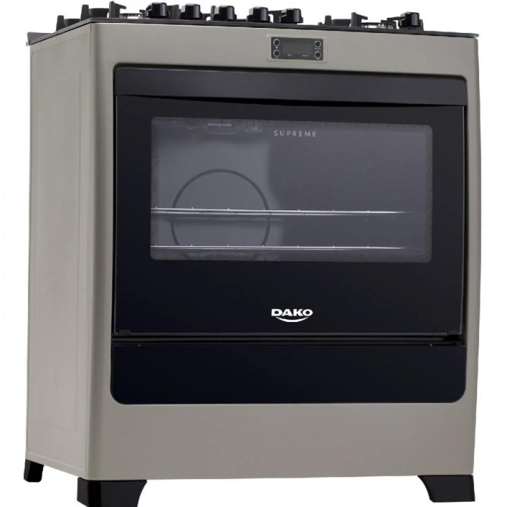 Fogão Dako 5 Bocas Supreme Timer Glass Titanium Bivolt | MadeiraMadeira