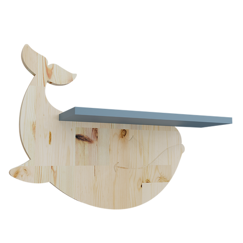 Prateleira Baleia Kids Pinus/azul | MadeiraMadeira
