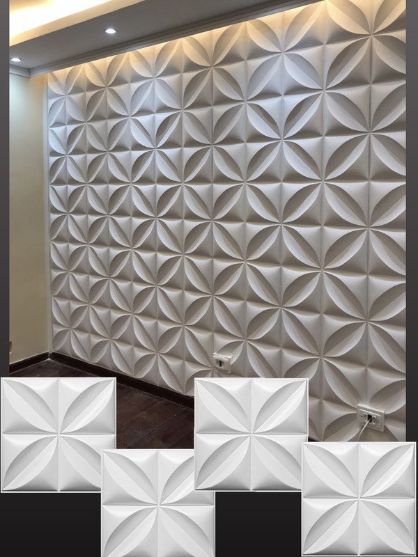 4 placas revestimento 3d de pvc decoracao de parede 50x50cm ...