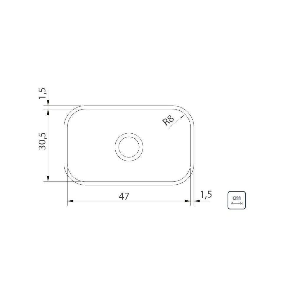 Cuba De Embutir Retangular 47 Bl Standard 47X30 Cm Sem Válvula ...