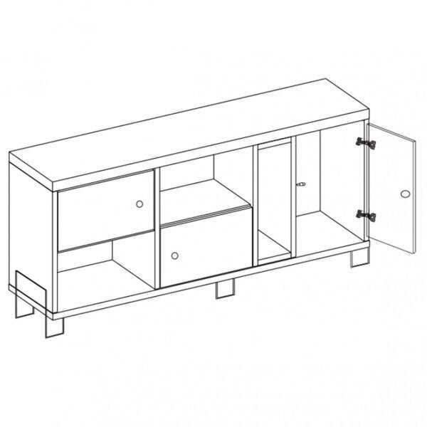 Rack com Painel para TV até 55 Polegadas 3 Portas e Nichos Viena ...