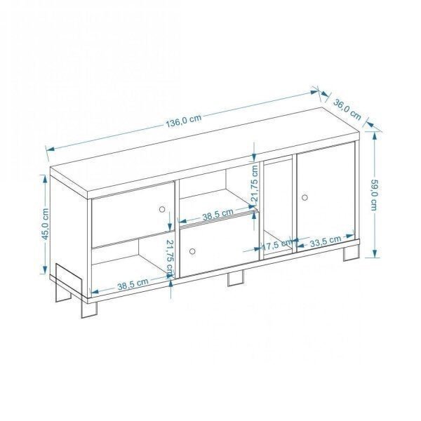 Rack com Painel para TV até 55 Polegadas 3 Portas e Nichos Viena ...
