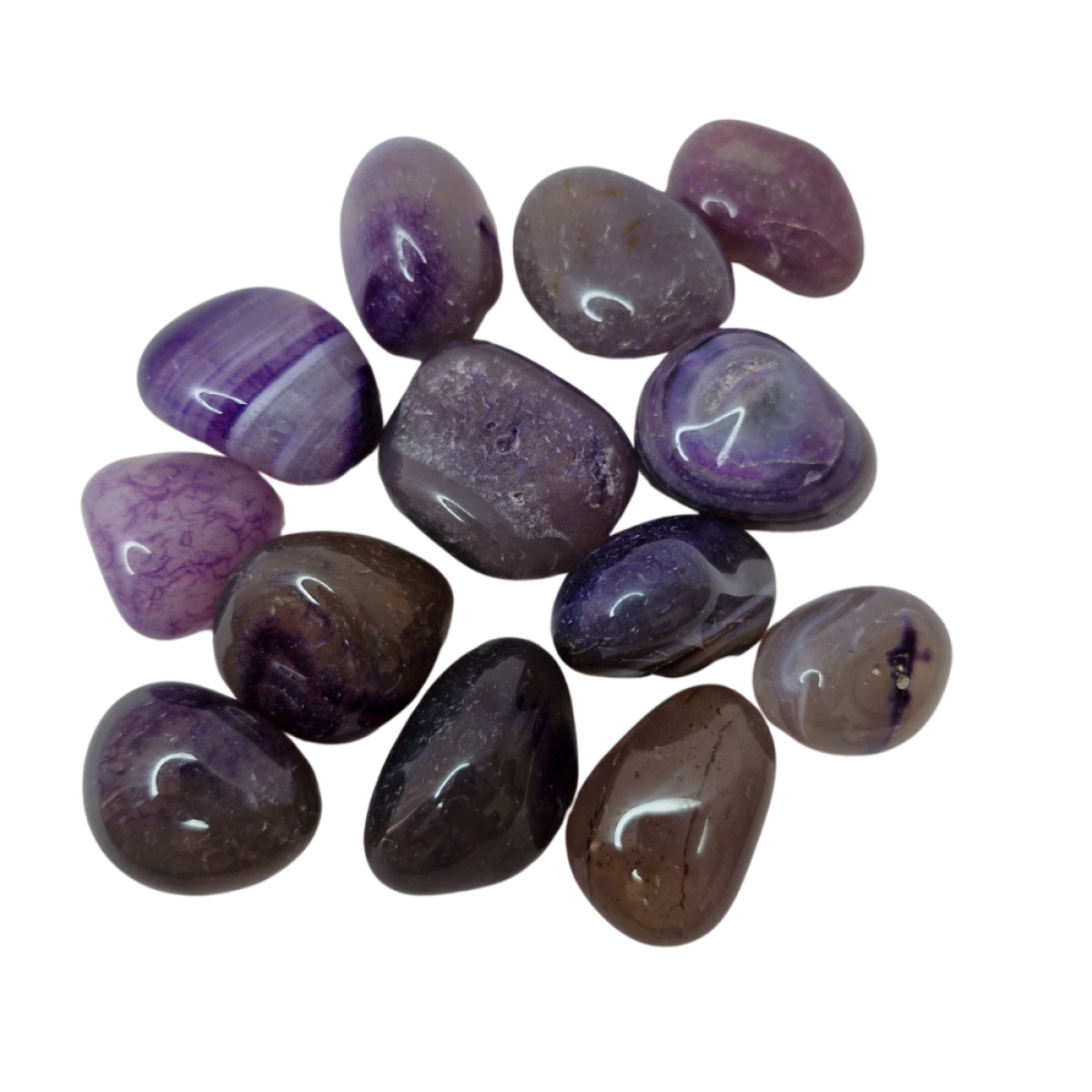 Pedra Ágata Roxa 2 a 4 Cm Rolada 250g Natural | MadeiraMadeira