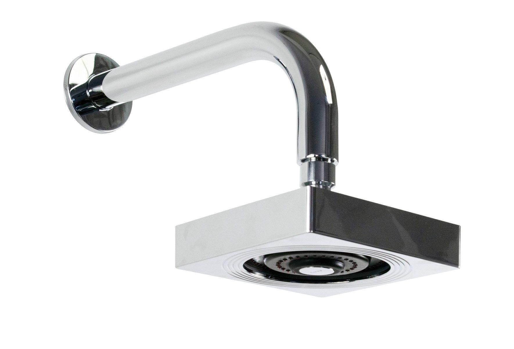 Ducha Abs Cromado Autolimpante 13 Cm Quadrada C/ Tubo de Parede ...