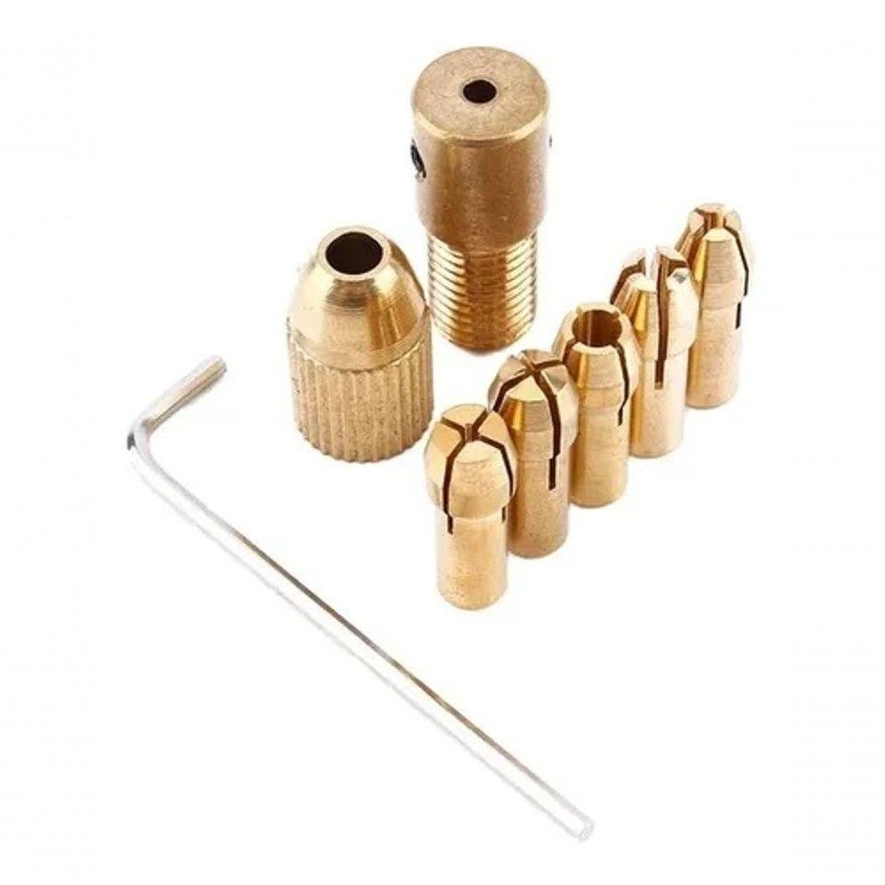 Mini Mandril Acoplável. Mandril para Motor Kit 7 Peças | MadeiraMadeira
