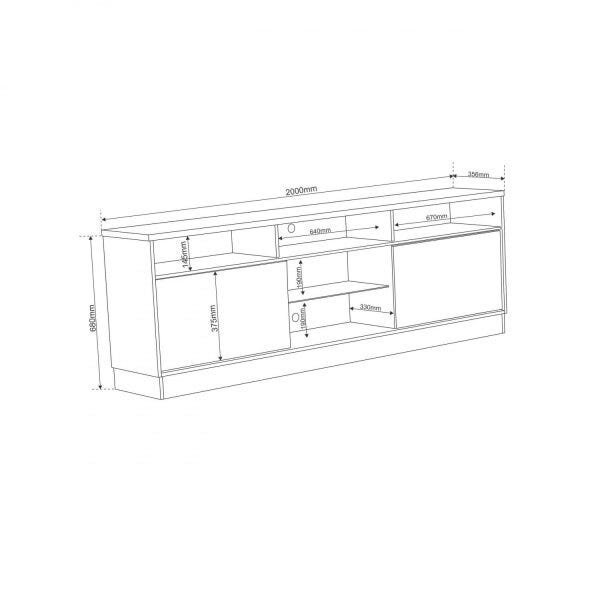 Rack para TV até 55 Polegadas com Espelho e Nichos Jady Espresso Móveis ...