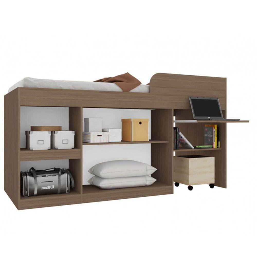 Cama Multifuncional Com Duas Portas E Prateleiras Montana | MadeiraMadeira