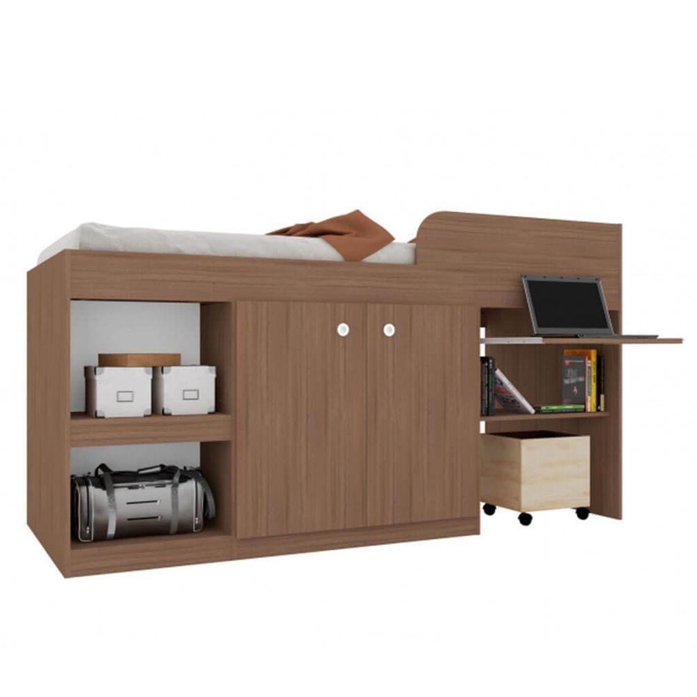 Cama Multifuncional Com Duas Portas E Prateleiras Montana | MadeiraMadeira