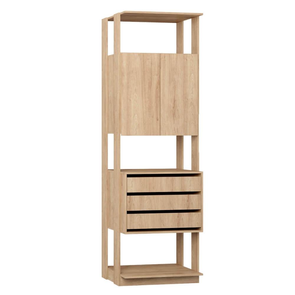 Estante Closet 1006 com 2 Portas 3 Gavetas Carvalho Mel | MadeiraMadeira
