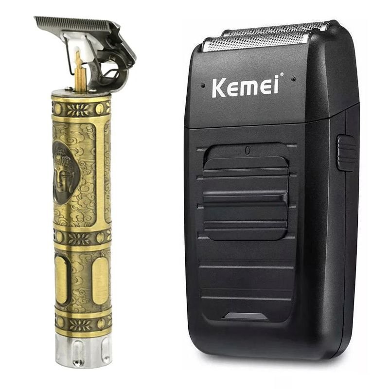 Kit Maquina Acabamento sem Fio Kemei Km 1974a e Km 1102 | MadeiraMadeira