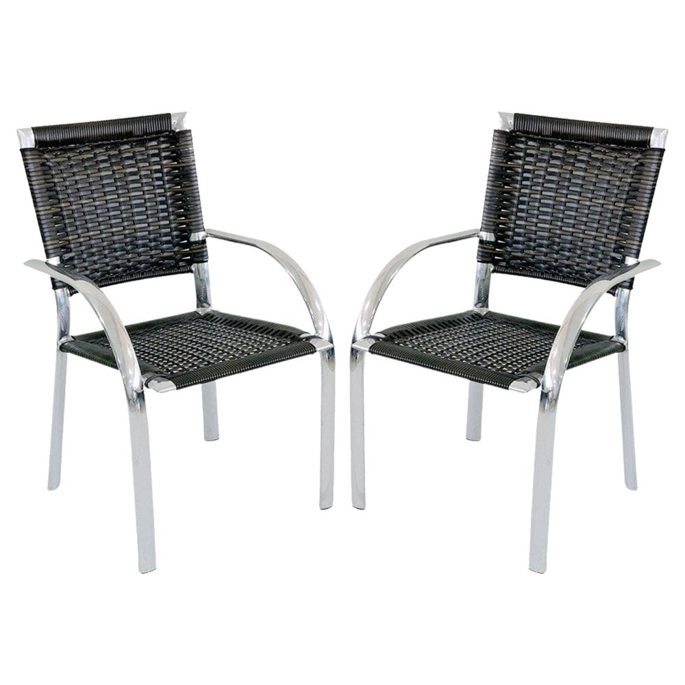 Kit 2 Cadeiras Alumínio Trama Colmeia Resistente Argila | MadeiraMadeira