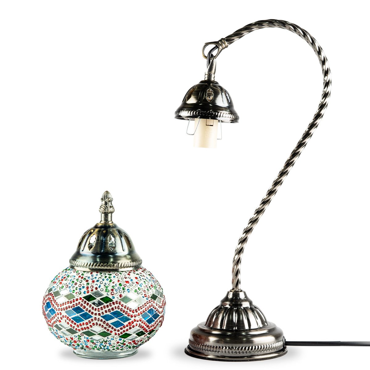 Luminária Pendente Modelo Turco Mosaico Colorido 37cm | MadeiraMadeira