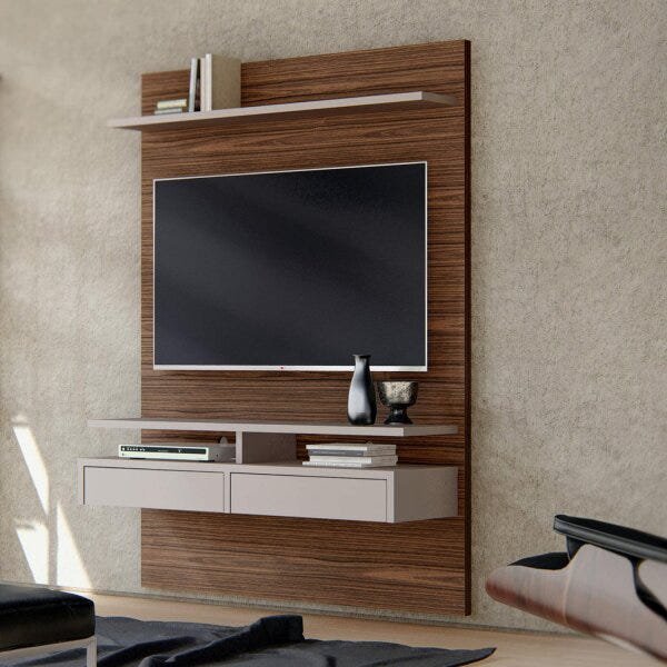 Painel Bancada Smart para TVs até 60 Polegadas 2 Gavetas 2 Prateleiras ...