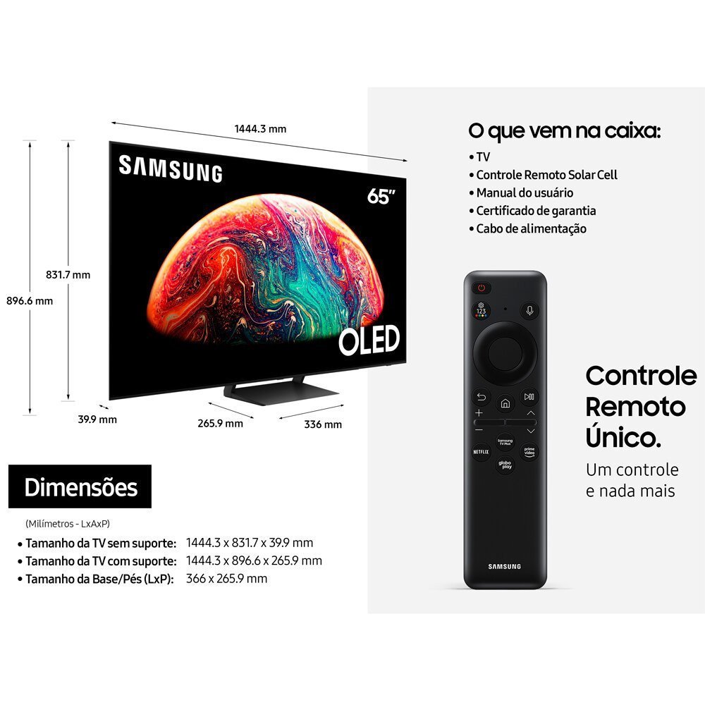 Smart TV OLED 4K UHD 65 Polegadas Samsung 4 HDMI 2 USB 144hz ...