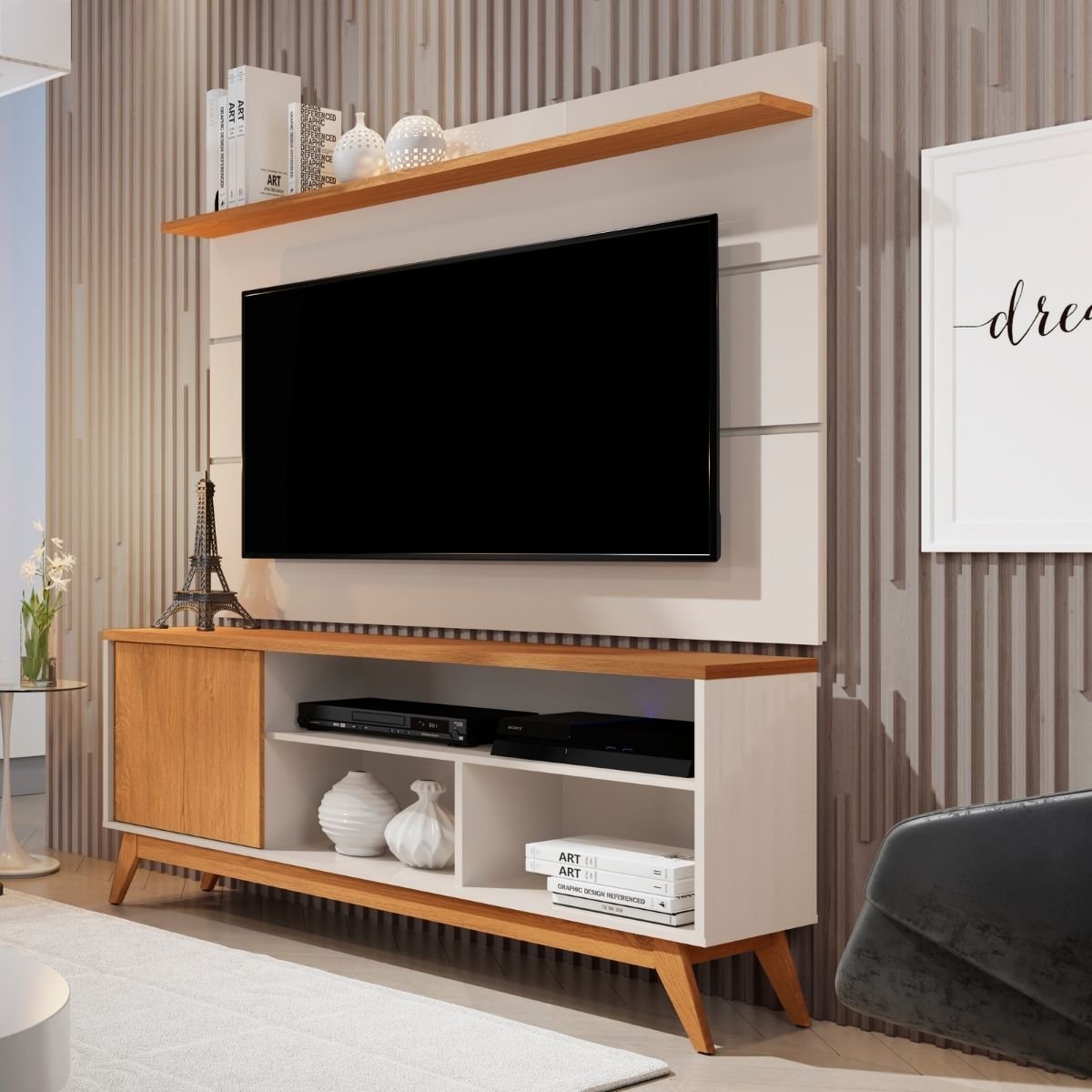 Rack com Painel para Sala Televisão até 50 Polegadas - Mod.2031:Off ...