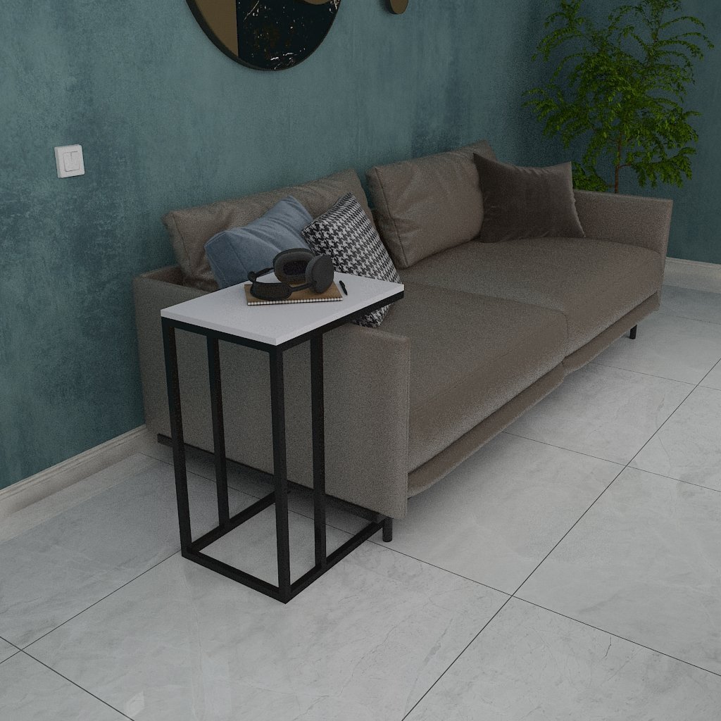 Mesa Lateral para Notebook Madeira e Metal 350 X 500 X 740mm - Cinza ...