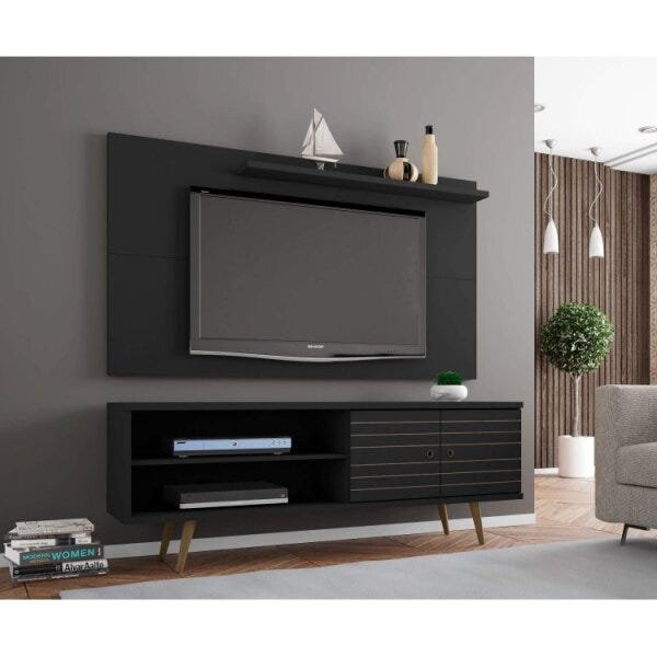 Rack com Painel para TV até 50 Polegadas Ônix Chanel Móveis Bechara ...