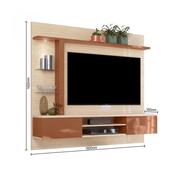 Painel Home para TV até 60 Polegadas com LED 2 Portas Basculante Salinas Colibri | MadeiraMadeira