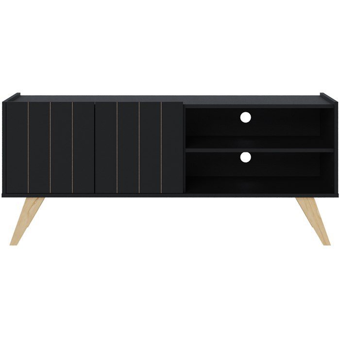 Bancada Rack Para TV 55 Polegadas Space Preto CLB | MadeiraMadeira