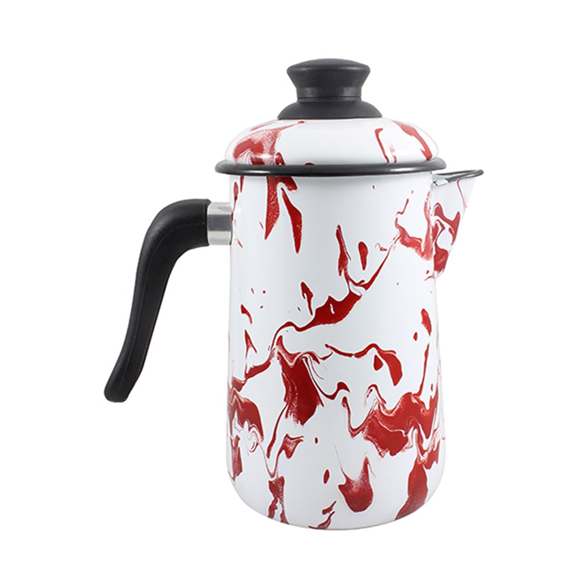 Bule Esmaltado Luxo Marmorizado Tampa Vermelho 1,5 L Ágata | MadeiraMadeira