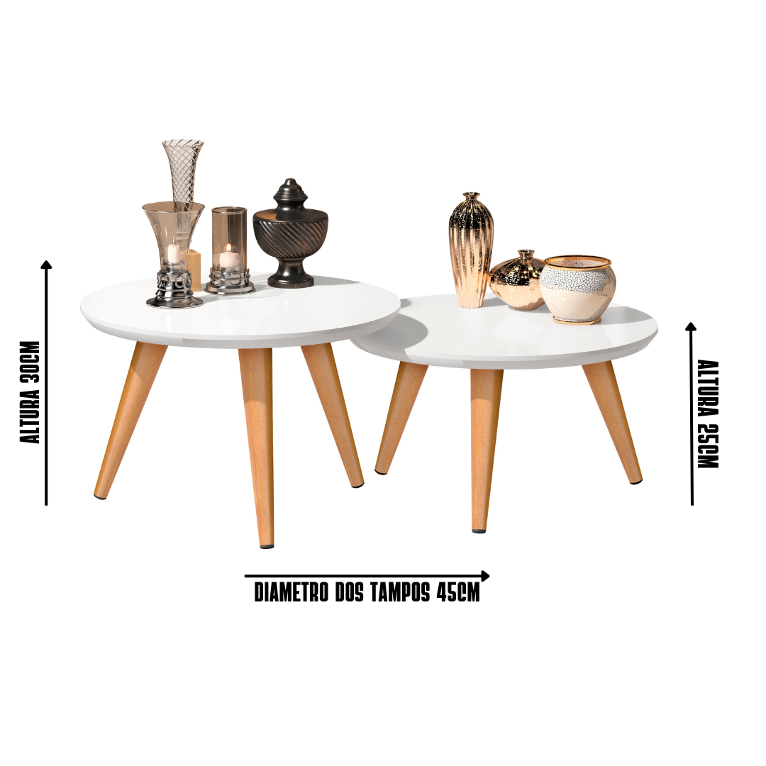 Conjunto Mesa de Centro Pub: Preto | MadeiraMadeira