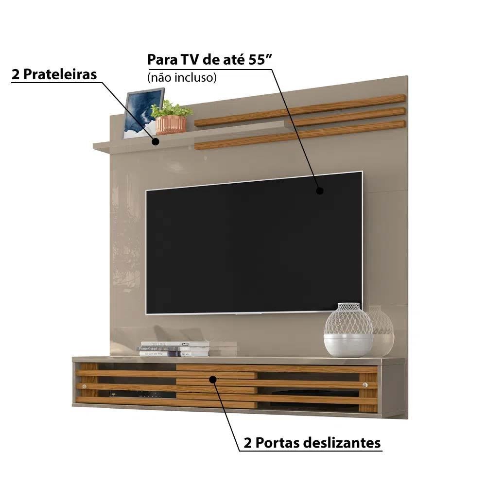 Painel Bancada Frizz Sublime para TV de 55 Pol Natural Fendi ...