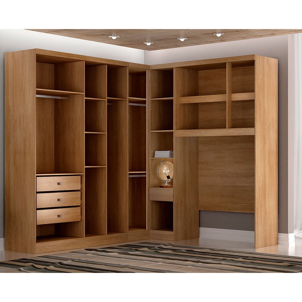 Guarda-Roupa Modulado Solteiro Safira 004 em MDF com 9 Portas e 4 ...