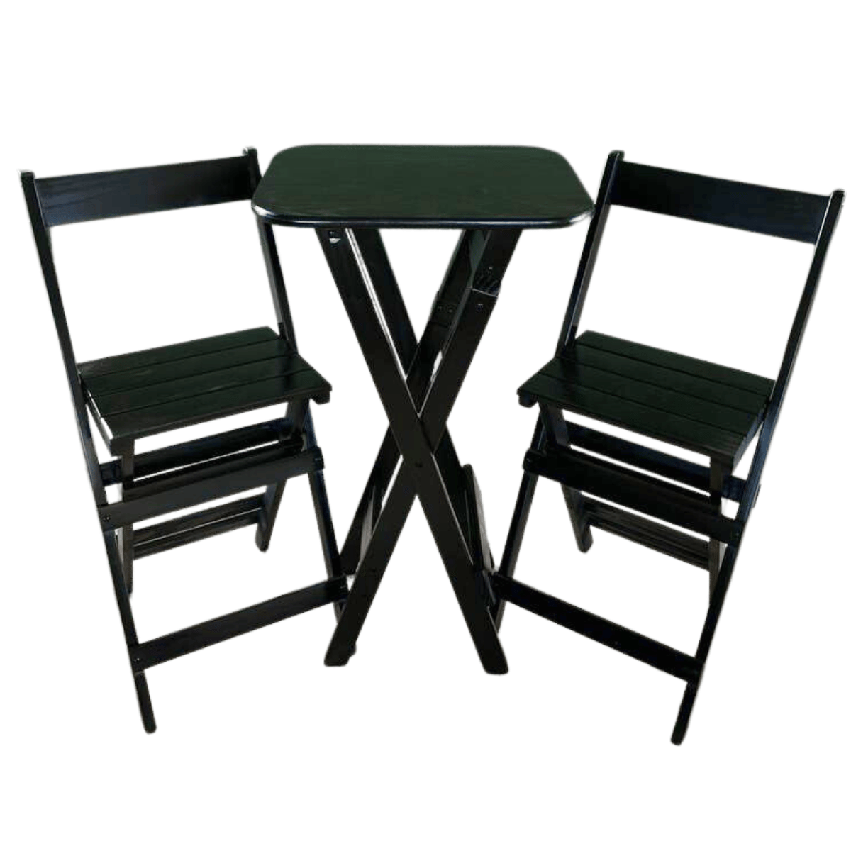 Conjunto Mesa Bistrô com 2 Banquetas I9 Móveis Mesa Bistr^com 2 Banquetas Preto | MadeiraMadeira