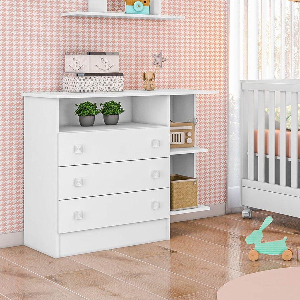 Jogo De Quarto De Bebê Doce Sonho 1395 / 1344 / 1367 Branco ...