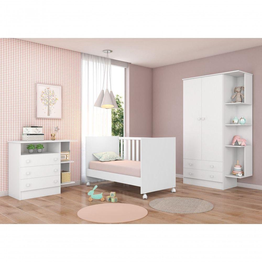 Jogo De Quarto De Bebê Doce Sonho 1395 / 1344 / 1367 Branco ...