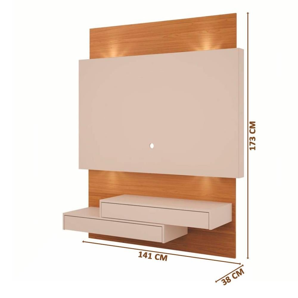 Painel Tv com Led 55 Polegadas Off White Freijó Dalla Costa ...