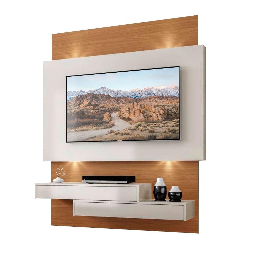 Painel Tv com Led 55 Polegadas Off White Freijó Dalla Costa ...