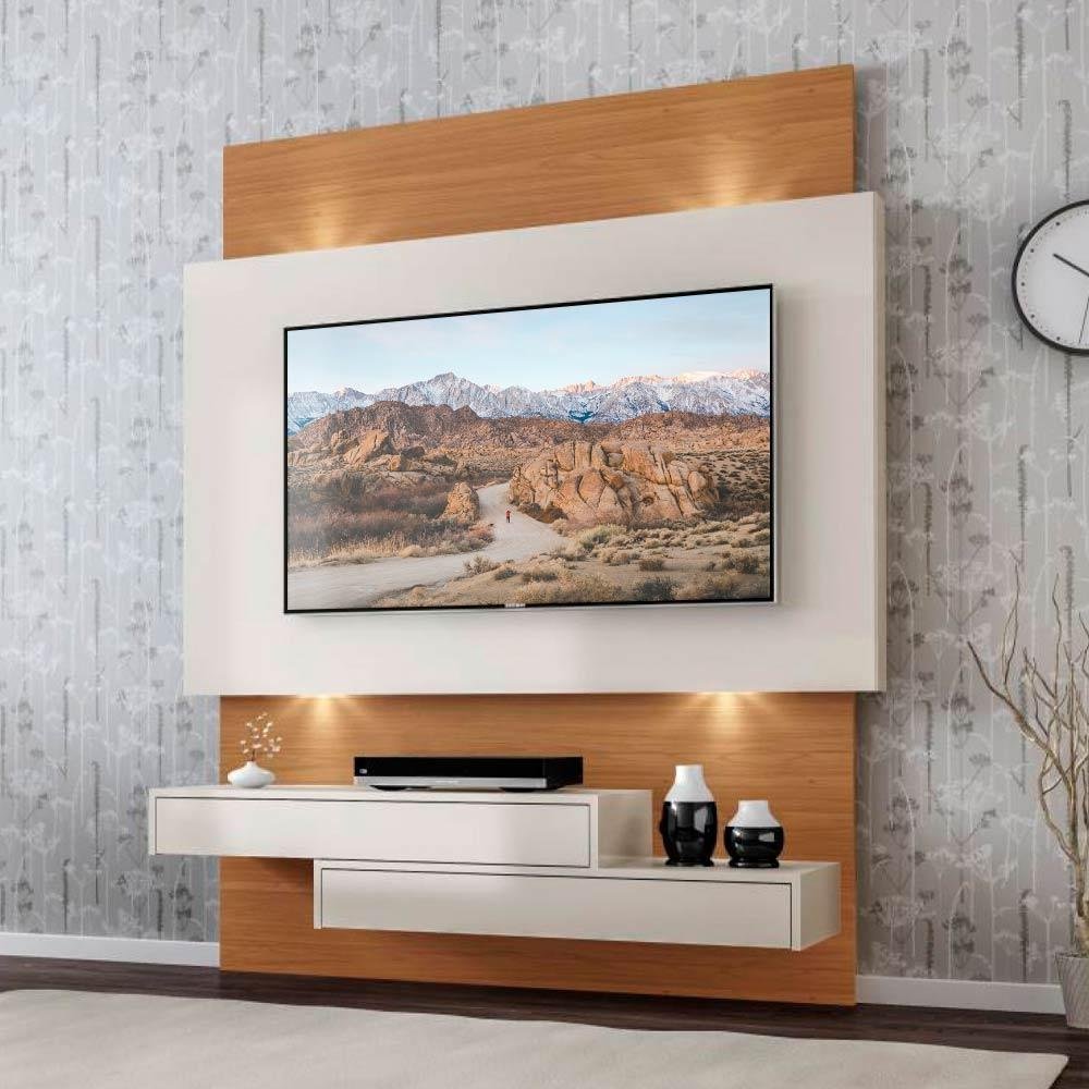 Painel Tv com Led 55 Polegadas Off White Freijó Dalla Costa ...